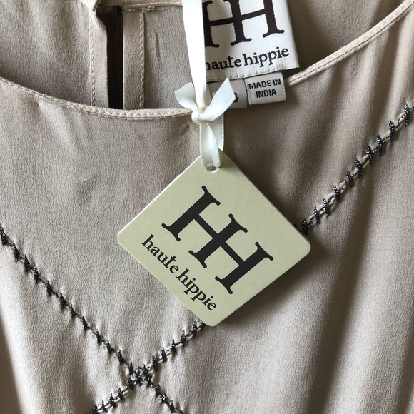 Haute Hippie | Dresses | Haute Hippie Embellished Dress Buff Color ...